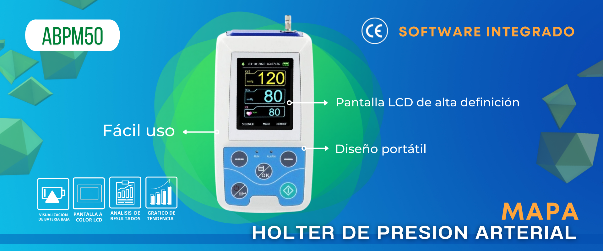 MAPA Holter de presión arterial - CONTEC ABPM50